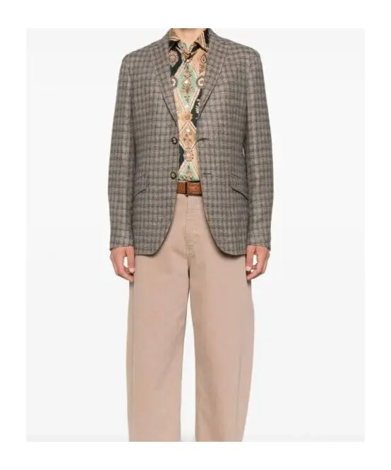 Etro Checked Blazer With Paisley Lining