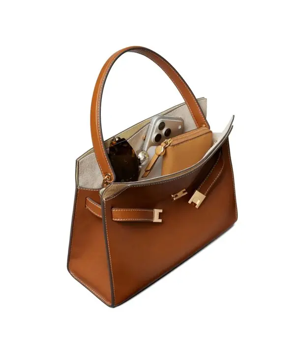 Tory Burch Lee Radziwill Small Tote Bag - Brown