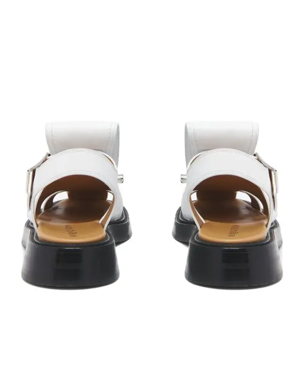 Alexander McQueen T-bar Cage Sandals With Silver Tone Buckle