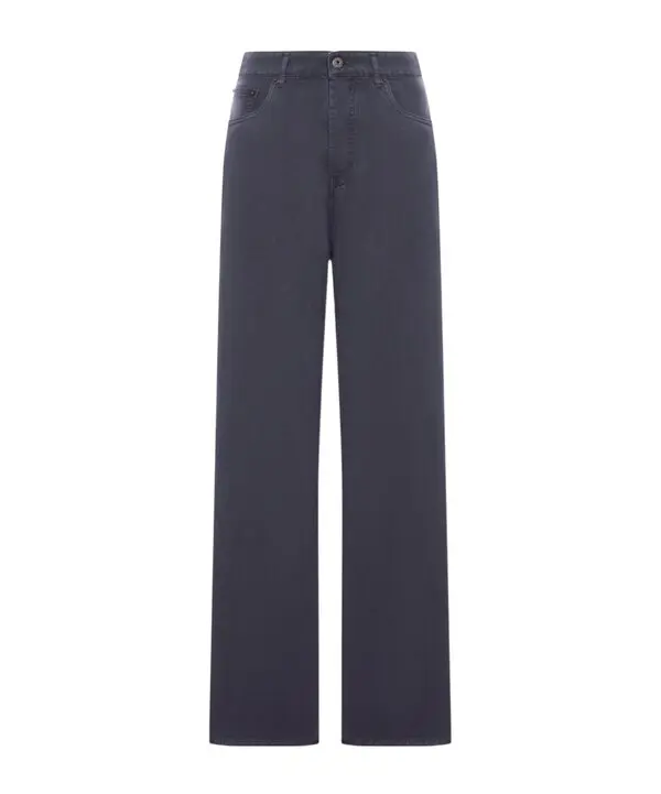 Miu Miu Logo Embroidered Denim Jeans - Black