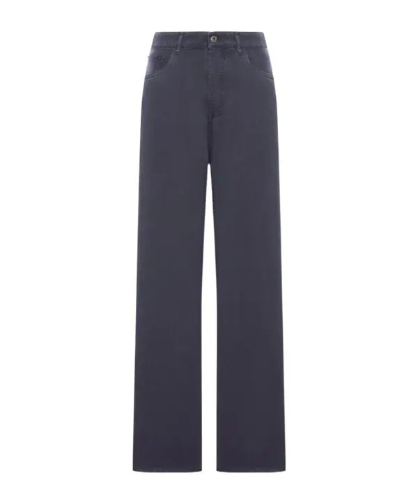 Miu Miu Logo Embroidered Denim Jeans - Black