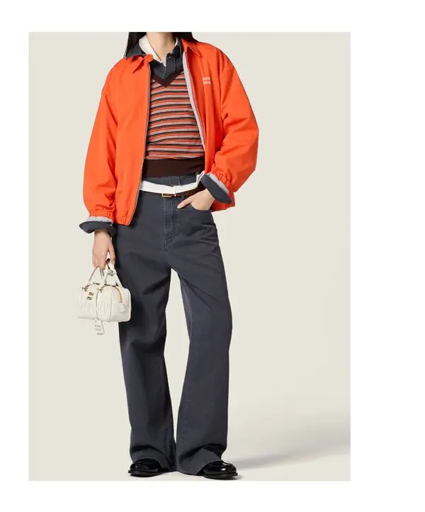 Miu Miu Logo Embroidered Denim Jeans - No
