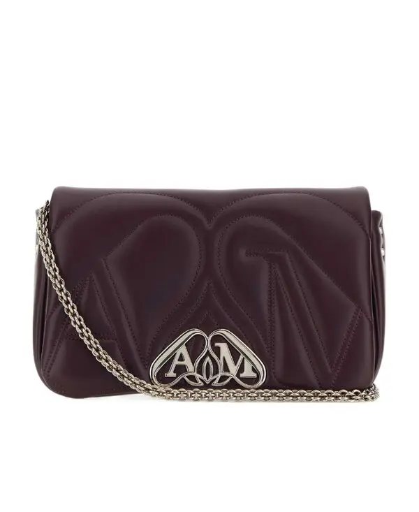 Alexander McQueen Seal Logo Plaque Small Shoulder Bag - Black
