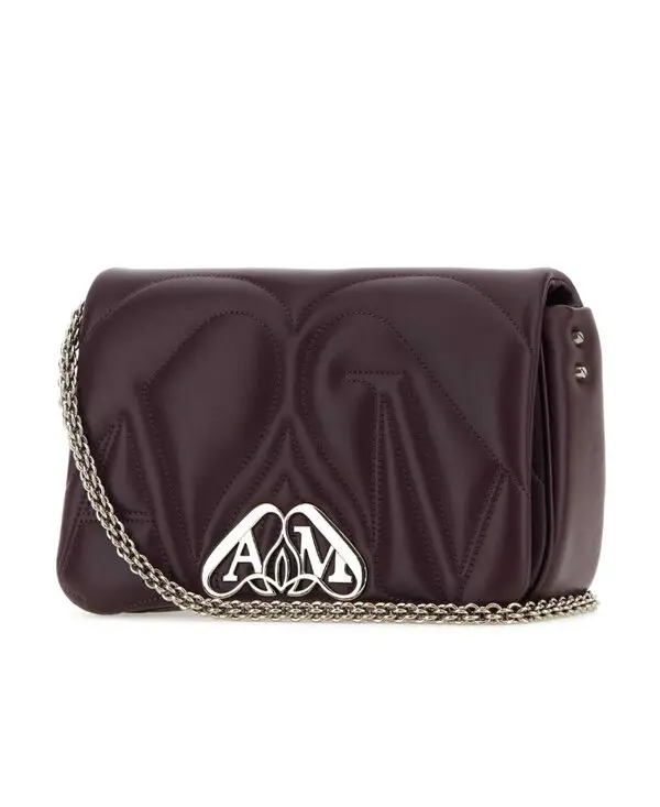 Alexander McQueen Seal Logo Plaque Small Shoulder Bag - Black