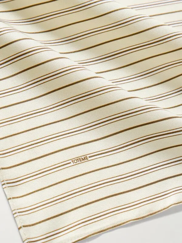 TOTEME Striped Silk Scarf - Beige