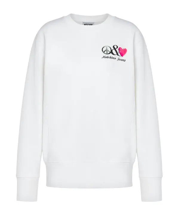 Moschino Take Away' Printed Round Neck Long Sleeve Sweater