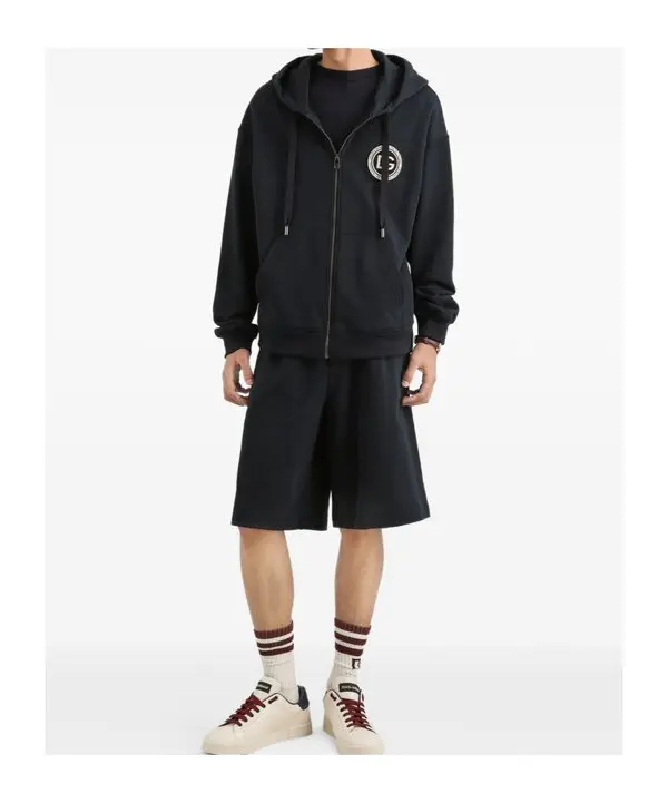 Dolce & Gabbana Logo Patch Zip Hoodie