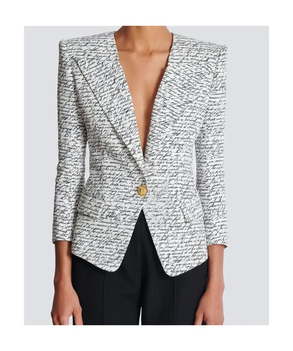Balmain Printed Single-breasted Jacket