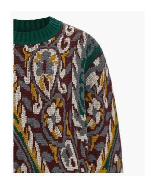 Etro Wool Paisley Jacquard Crew Neck Sweater