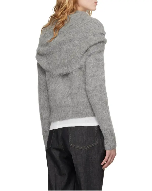 TOTEME Alpaca Wool Blend Funnel Neck Sweater - Grey