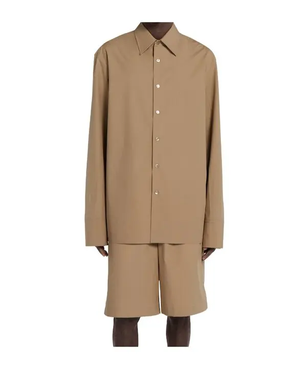 Gucci Embossed Long-sleeve Poplin Shirt
