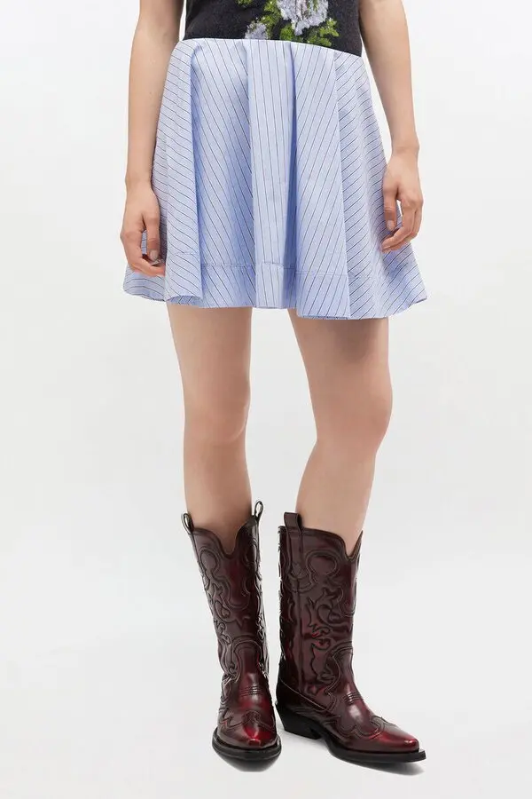 GANNI Striped Mini Circle Skirt
