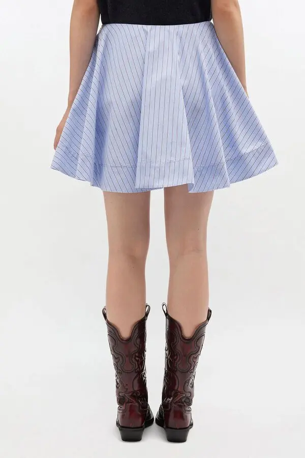 GANNI Striped Mini Circle Skirt