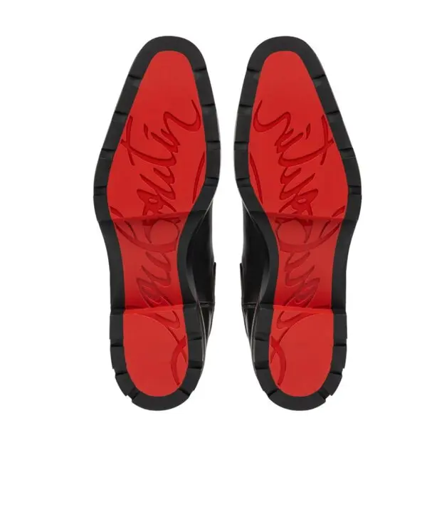 CHRISTIAN LOUBOUTIN Slip-on Ankle Boots With Elastic Sides And Striped Sole