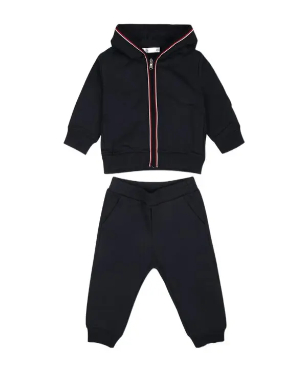 Moncler Striped-trim Logo Patch Tracksuit - Midnight Blue