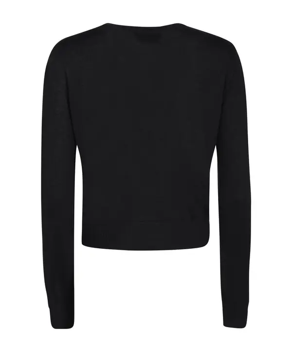 Moschino Rhinestone Embellished Wool-blend Jumper