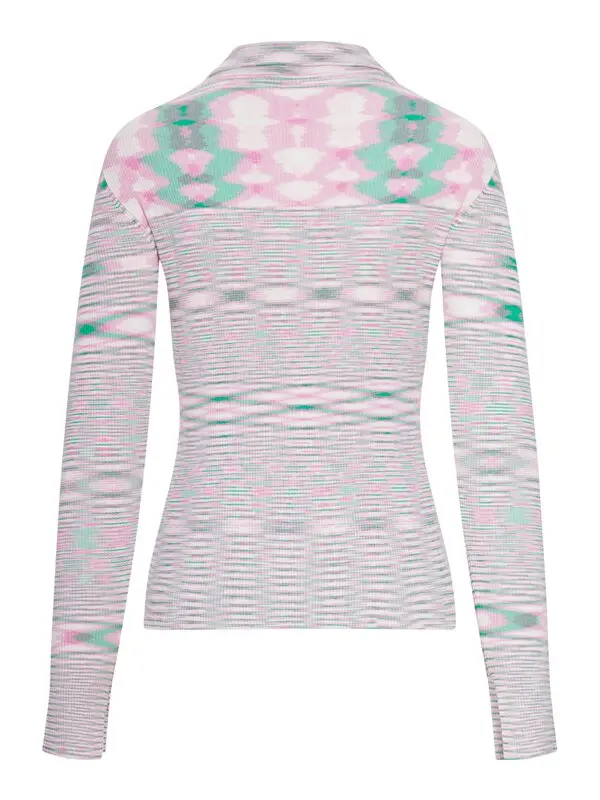 GANNI Spacedyed Knit Polo Shirt - Multicolor