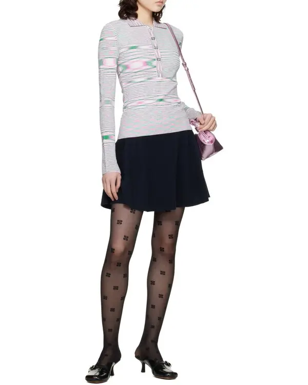 GANNI Spacedyed Knit Polo Shirt - Multicolor