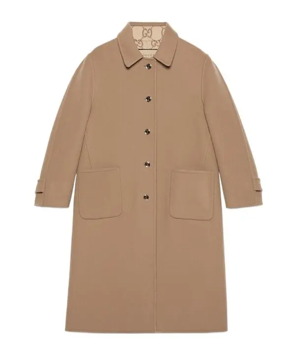 Gucci Reversible Gg Wool Coat