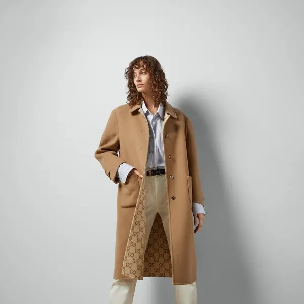 Gucci Reversible Gg Wool Coat