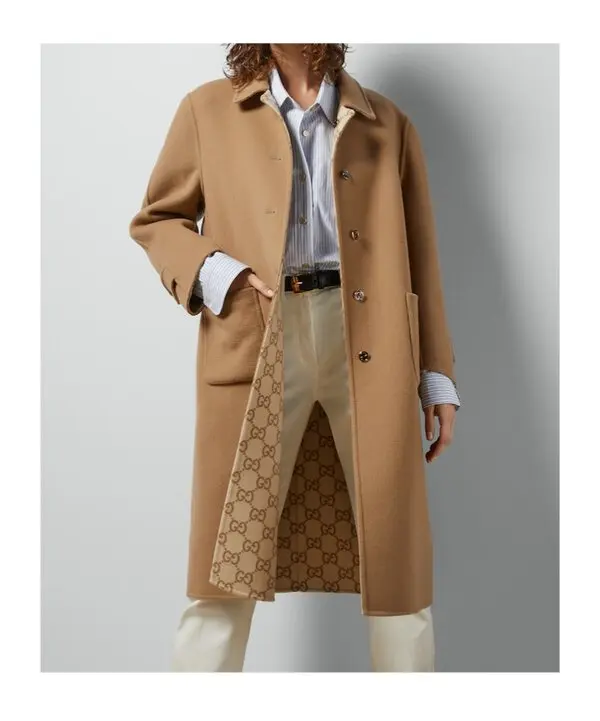 Gucci Reversible Gg Wool Coat
