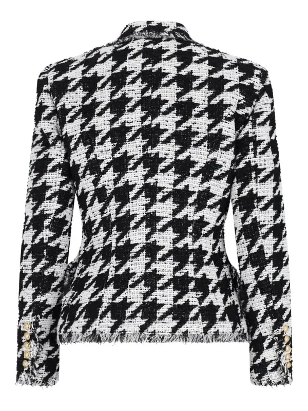 Balmain Houndstooth Tweed Blazer - Black