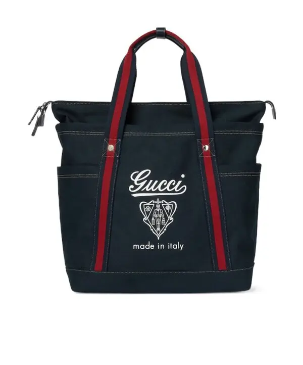 Gucci Printed Tote Bag - Dark Brown