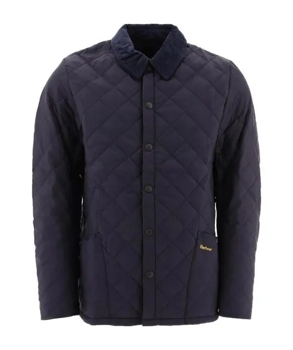 Barbour Heritage Liddesdale Quilted Jacket With Corduroy Collar - Black
