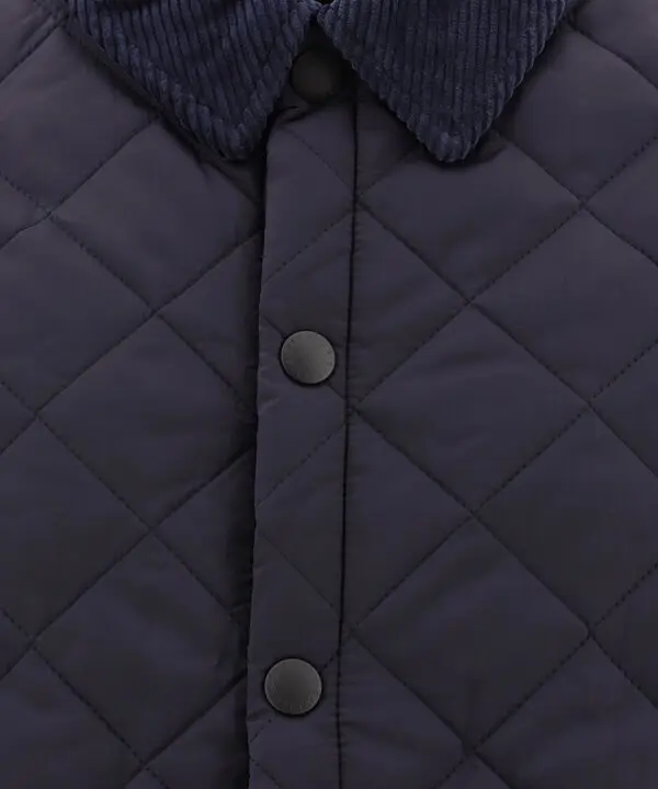 Barbour Heritage Liddesdale Quilted Jacket With Corduroy Collar - Black