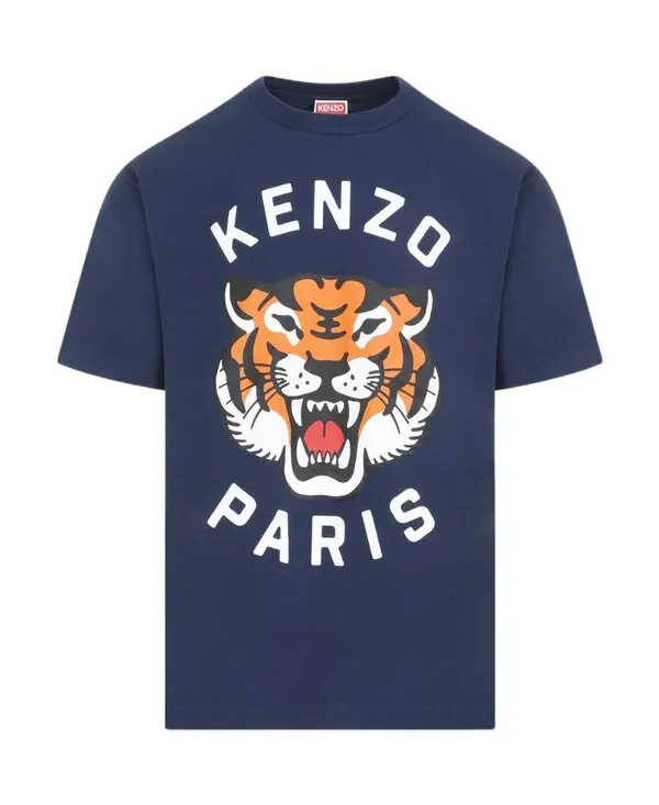 Kenzo Lucky Tiger Logo Printed Crewneck T-shirt