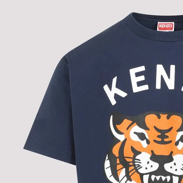 Kenzo Lucky Tiger Logo Printed Crewneck T-shirt