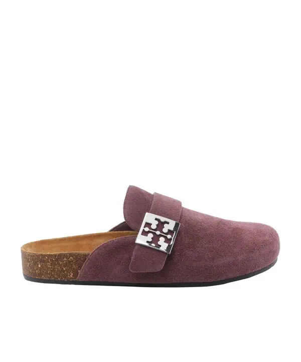 Tory Burch Mellow Logo Buckled Mules - Brown