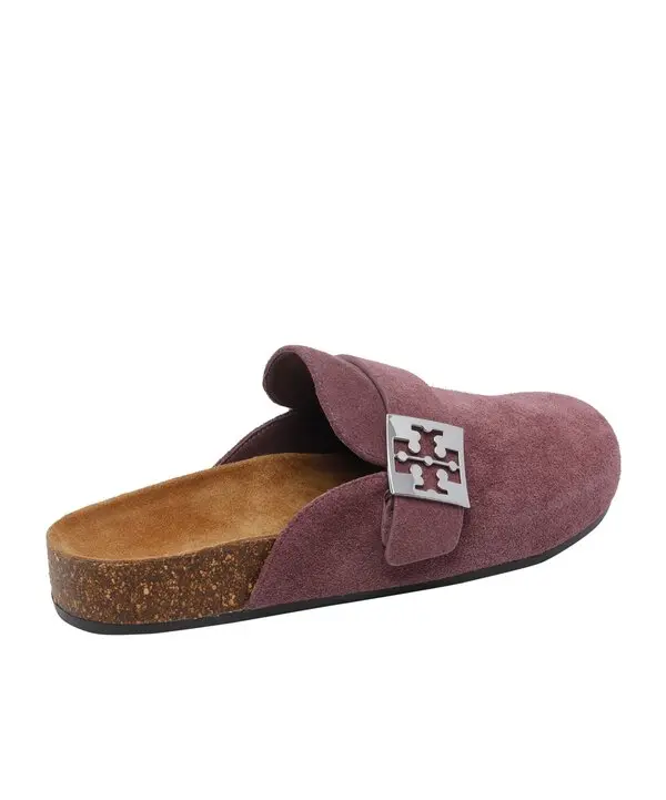Tory Burch Mellow Logo Buckled Mules - Brown