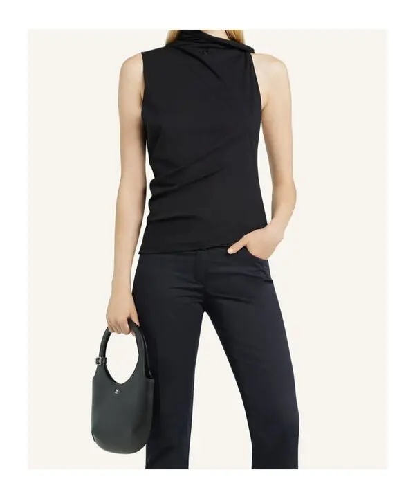COURREGES Sleeveless Draped Top With Ac Logo