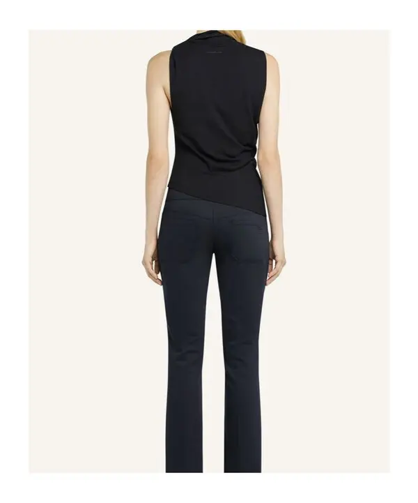 COURREGES Sleeveless Draped Top With Ac Logo