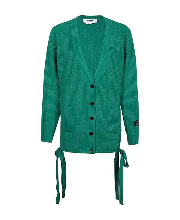 MSGM Logo Patch Knitted Cardigan