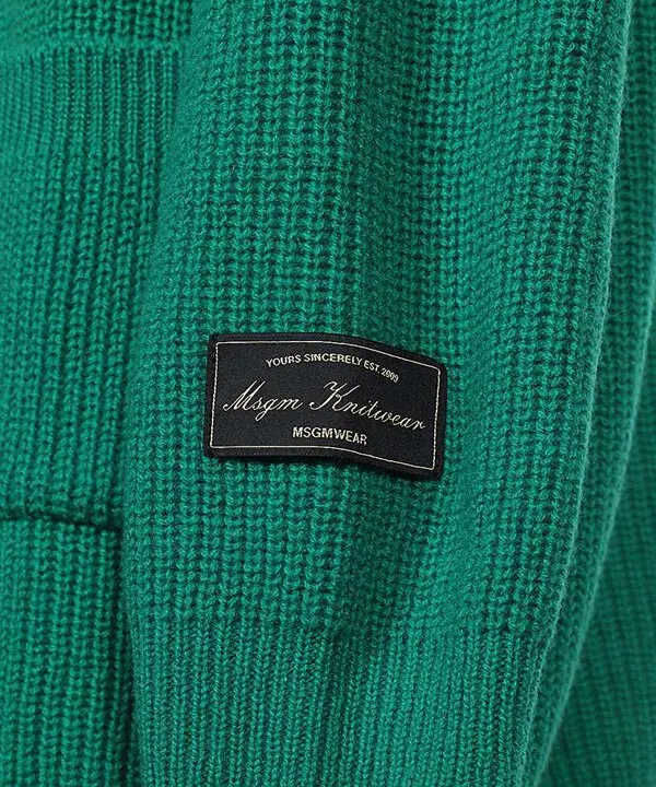 MSGM Logo Patch Knitted Cardigan
