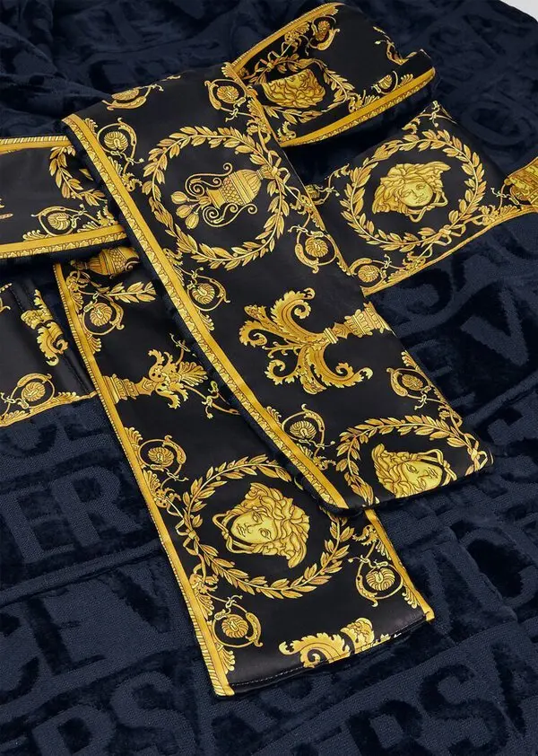 Versace I Love Baroque Belted Bathrobe - Black