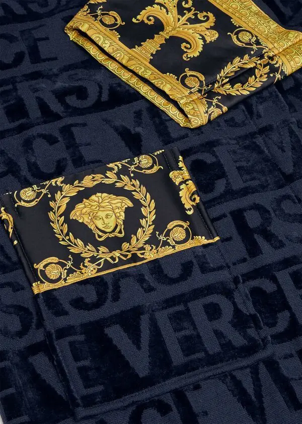 Versace I Love Baroque Belted Bathrobe - Black