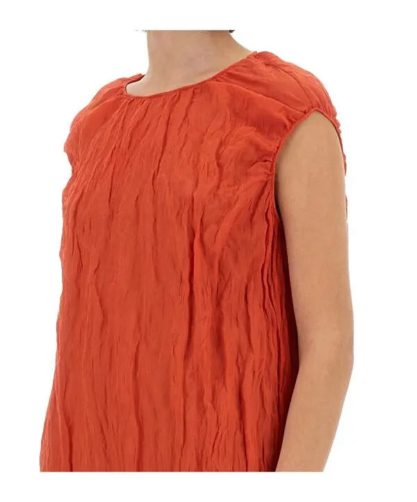 ALYSI Metallic Gauze Maxi Dress - Red