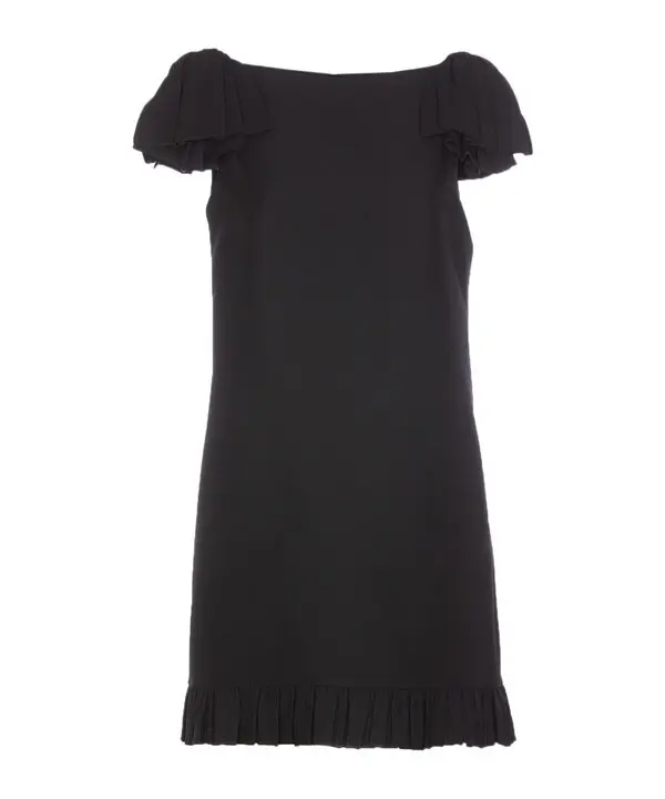Valentino Garavani Crepe Couture Flared Hem Mini Dress - Black
