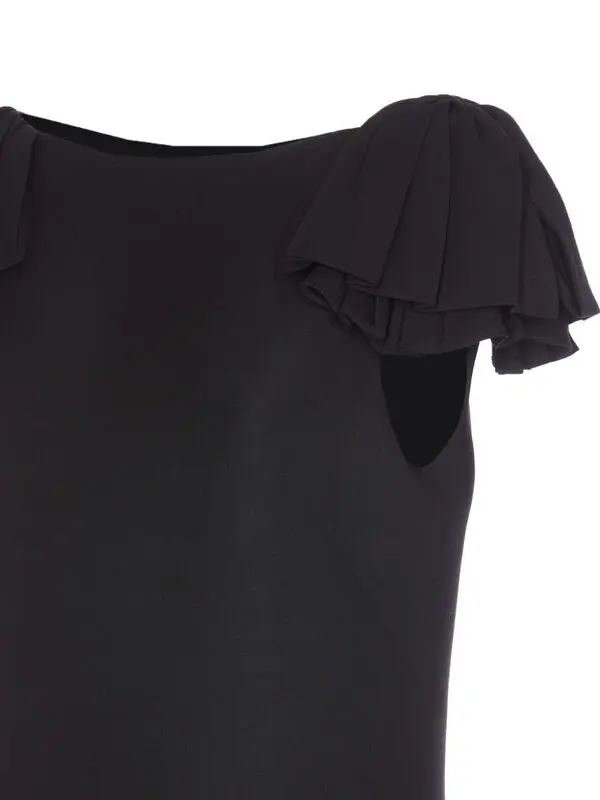 Valentino Garavani Crepe Couture Flared Hem Mini Dress - Black