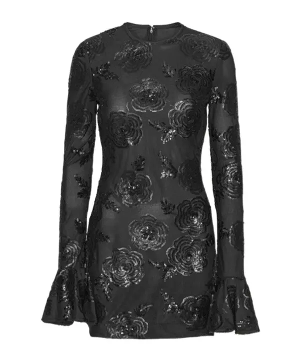 ROTATE BY BIRGER CHRISTENSEN Sequin Embroidered Mini Dress