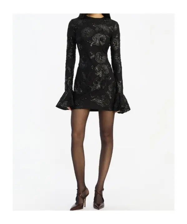 ROTATE BY BIRGER CHRISTENSEN Sequin Embroidered Mini Dress
