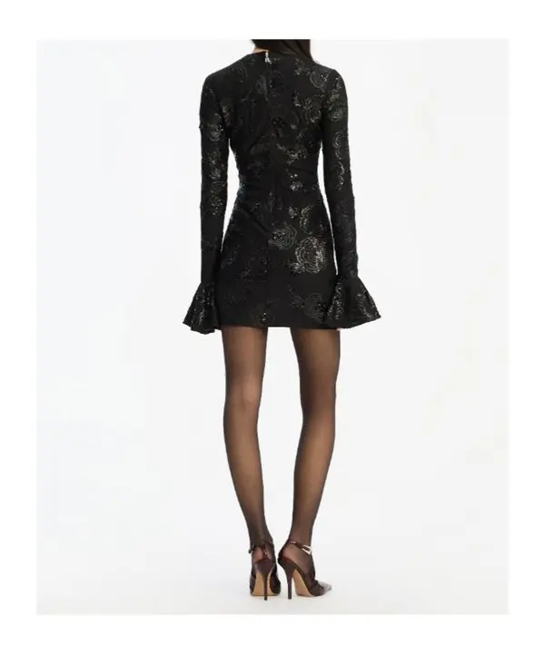 ROTATE BY BIRGER CHRISTENSEN Sequin Embroidered Mini Dress