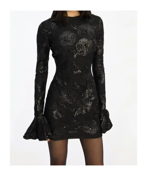 ROTATE BY BIRGER CHRISTENSEN Sequin Embroidered Mini Dress