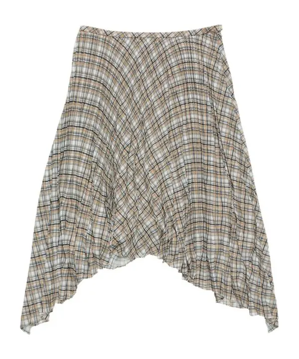 Acne Studios Checked Asymmetrical Skirt - Grey