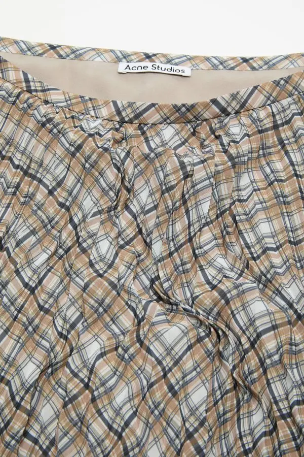 Acne Studios Checked Asymmetrical Skirt - Grey