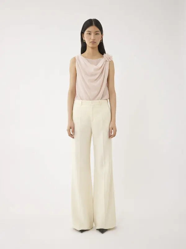 Chloé Wide-leg Tailored Trousers - White