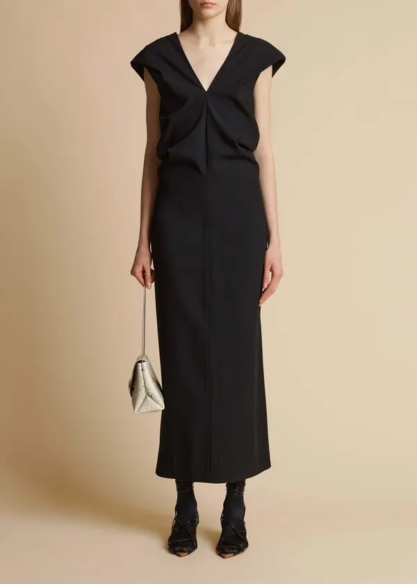Khaite V-neck Sleeveless Maxi Dress